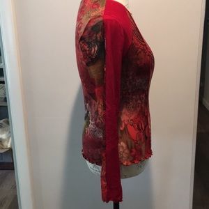 Anac | Tops | Anac Multi Print Knit Top Long Slv Sz Medium | Poshmark